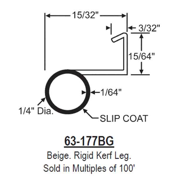 Strybuc | Weatherstrip 63-177BG | Patio Door Repair Parts