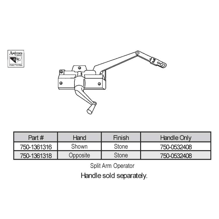 Andersen - - Sill Mounted Casement Operator 750-1361318 - 750-1361318