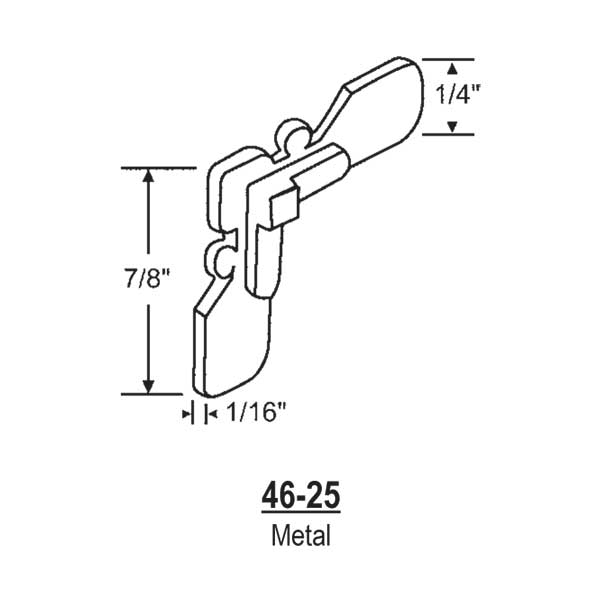 Corner Key, Metal 46-25 | Patio Door Repair Parts